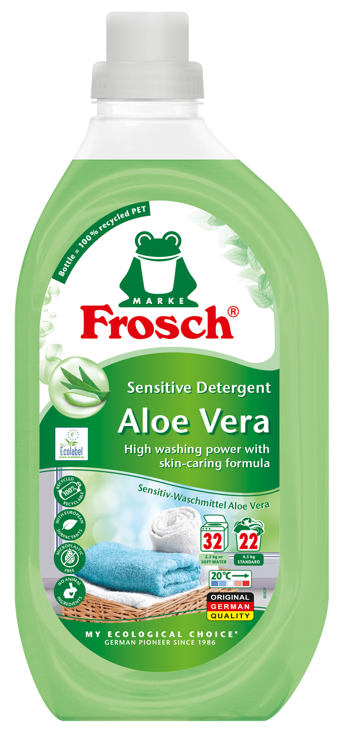 FROSCH Sensitive Liquid detergent Aloe Vera skalbimo skystis, 1500 ml ...