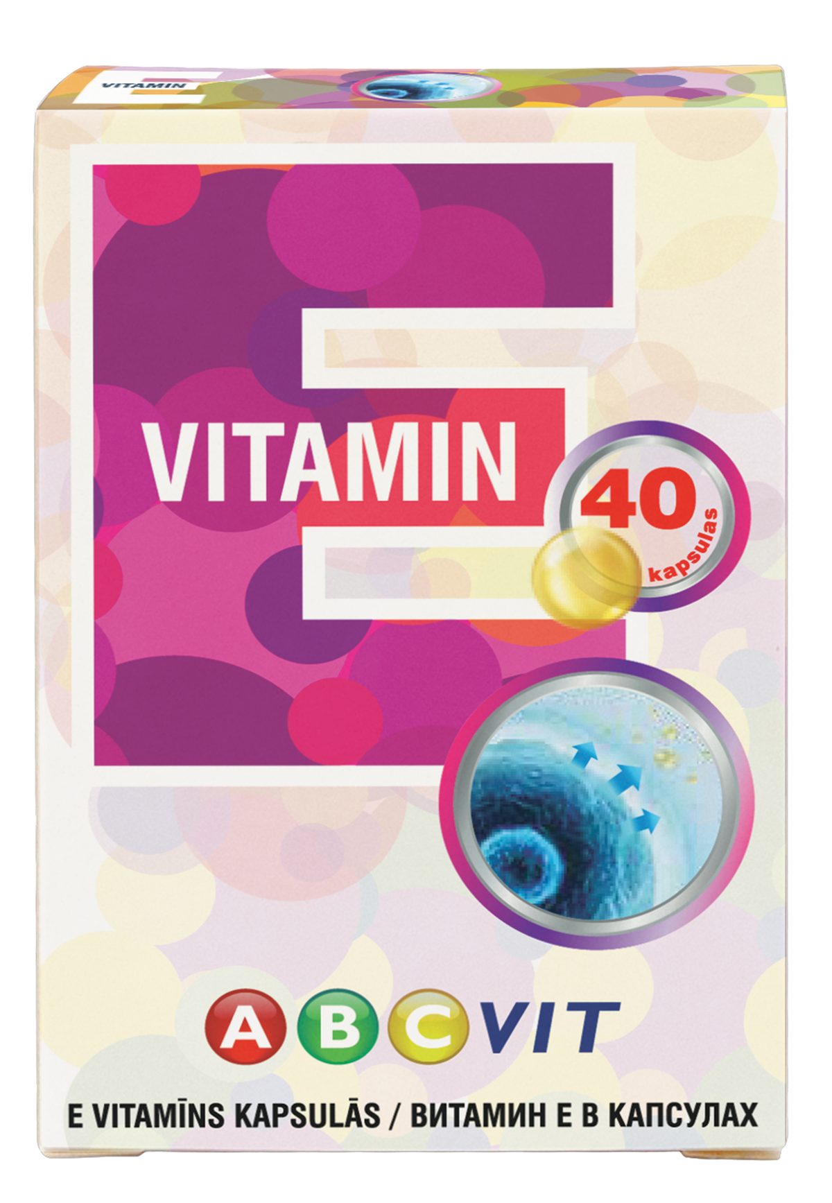 ABC VIT E Vitamin kapsulės, 40 vnt. | Moonmart.lt