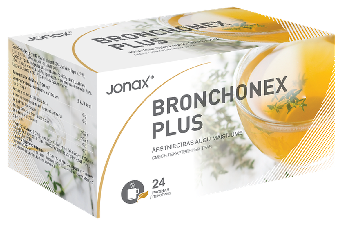 JONAX Bronchonex Plus arbatos maišeliai, 24 vnt. | Moonmart.lt