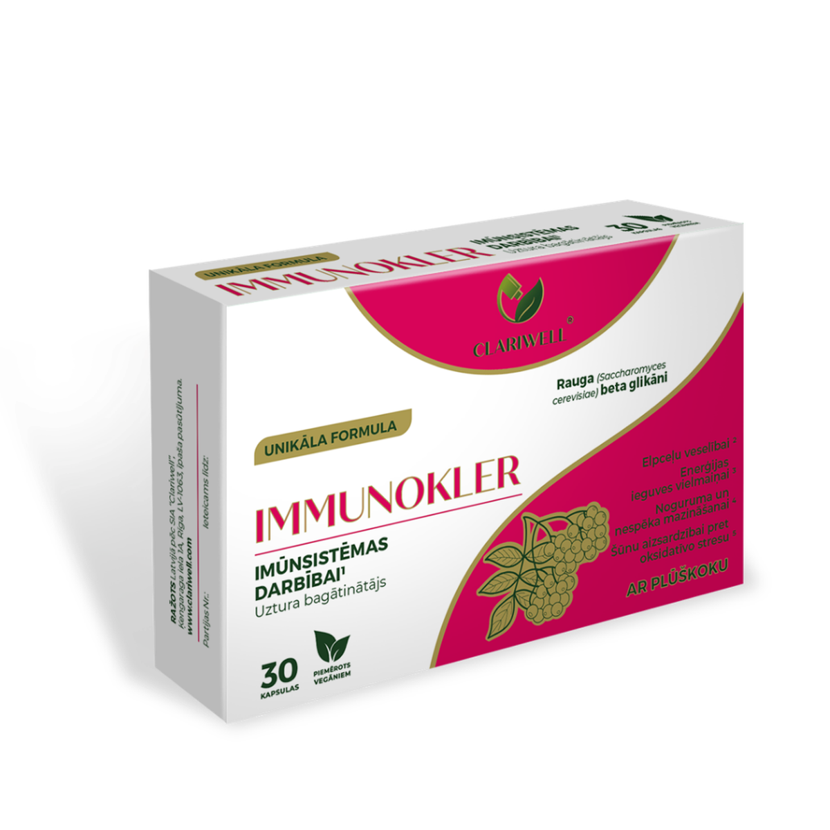 CLARIWELL Immunokler imunitetui kapsulės, 30 vnt. | Moonmart.lt