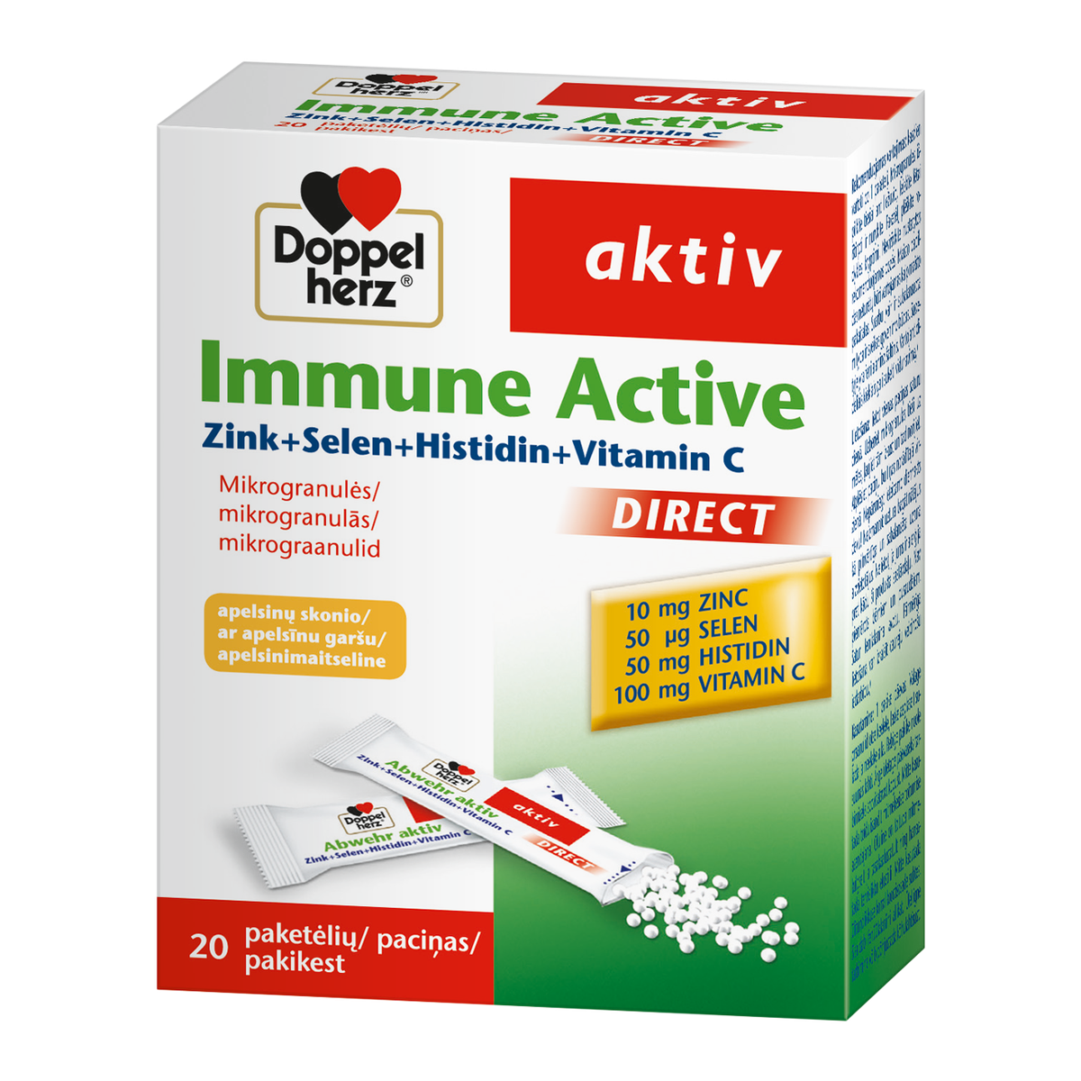 DOPPELHERZ Aktiv Immune Direct paketėliai, 20 vnt. | Moonmart.lt