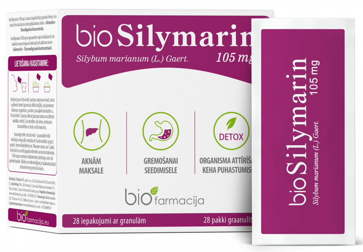 BIOFARMACIJA Bio Silymarin paketėliai, 28 vnt. | Moonmart.lt