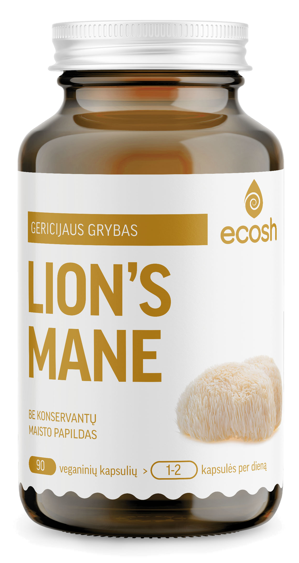 ECOSH Lion's Mane kapsulės, 90 vnt. | Moonmart.lt