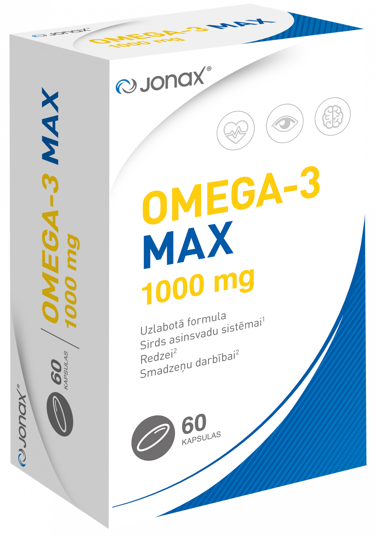 JONAX Omega-3 Max 1000 mg kapsulės, 60 vnt. | Moonmart.lt