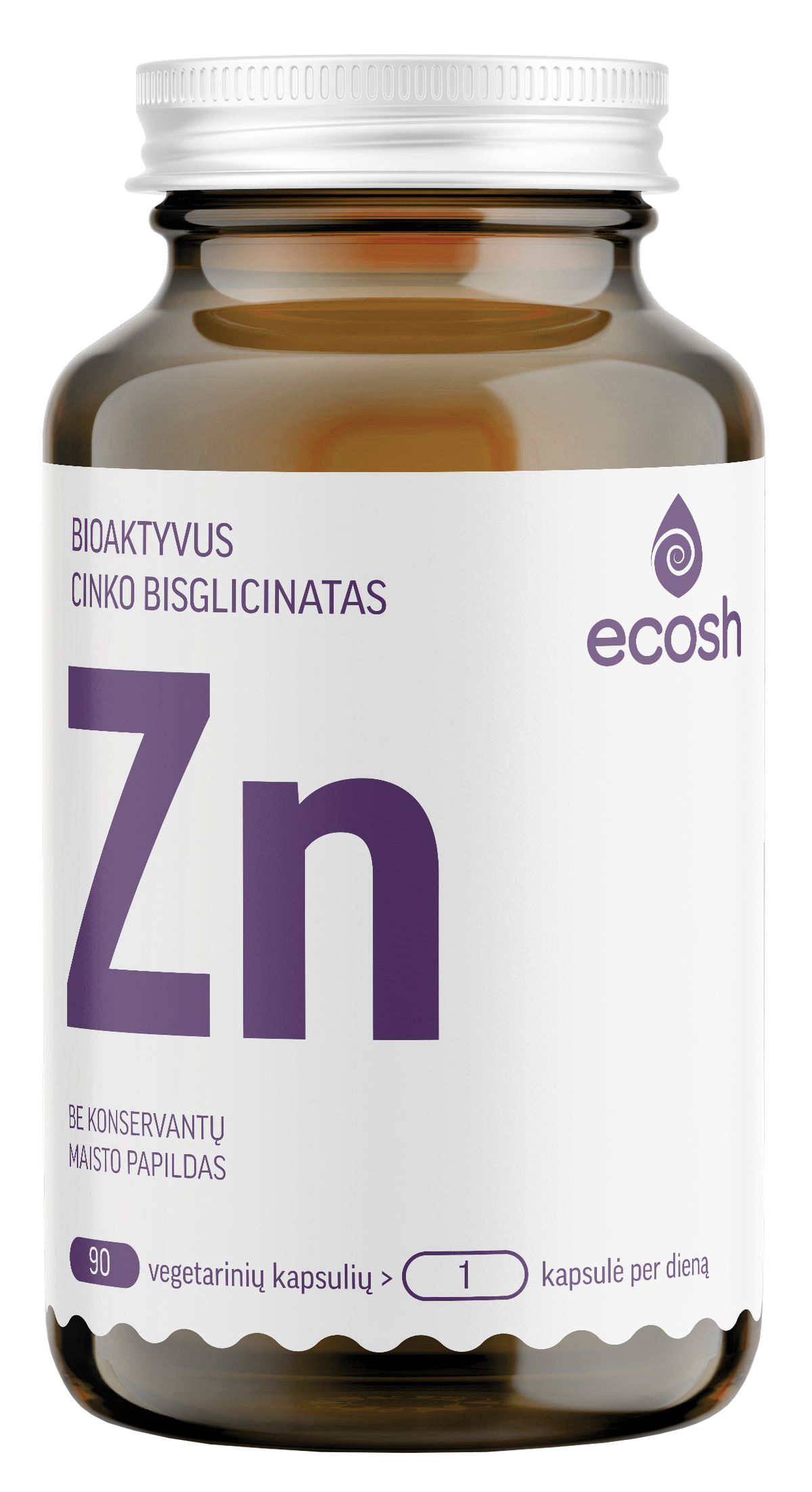 ECOSH bioaktyvus Cinkas, bisglicinatas 25 mg kapsulės, 90 vnt ...