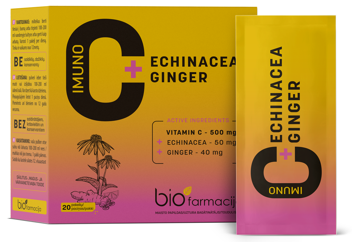 BIOFARMACIJA Imuno C+Echinacea+Ginger, imunitetui ir kvėpavimo takams ...