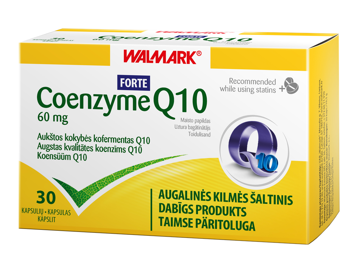 WALMARK Coenzyme Q10 Forte 60mg kofermentas kapsulės, 30 vnt. | Moonmart.lt