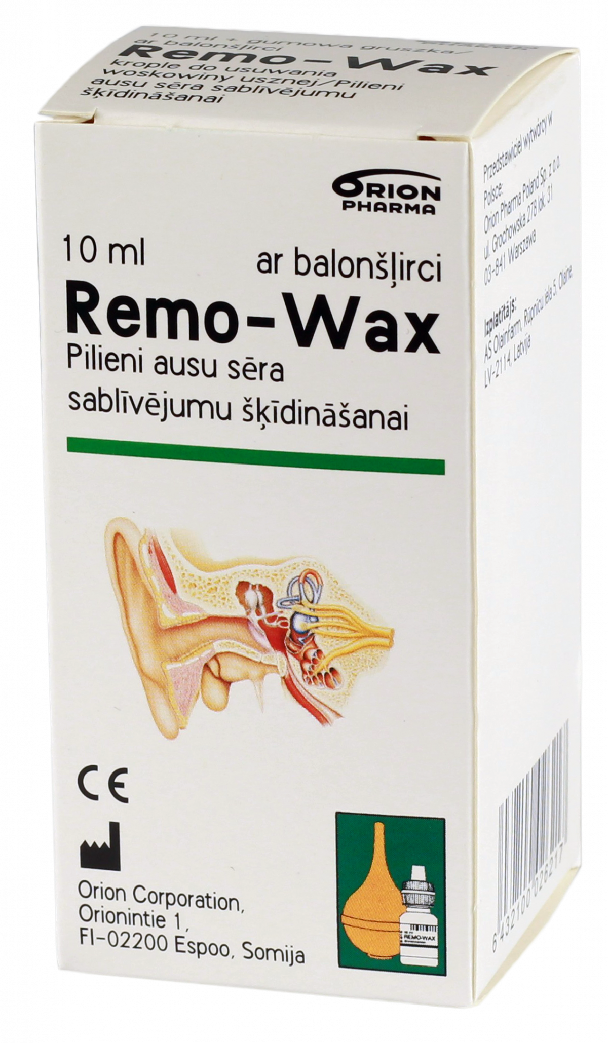 REMO-WAX sieros kamščių tirpdymui ausų lašai, 10 ml | Moonmart.lt