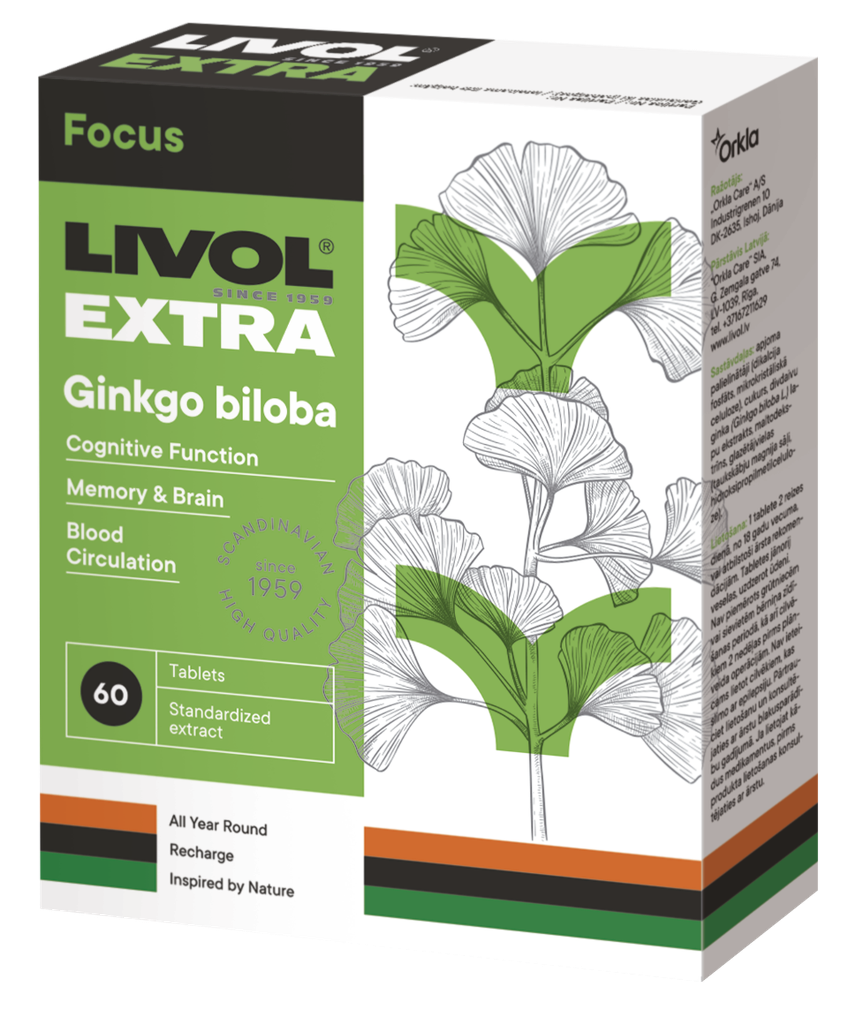 LIVOL Extra Ginkgo Biloba tabletės, 60 vnt. | Moonmart.lt
