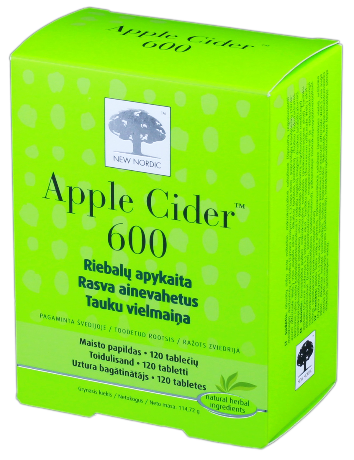 NEW NORDIC Apple Cider 600 tabletės, 120 vnt. | Moonmart.lt