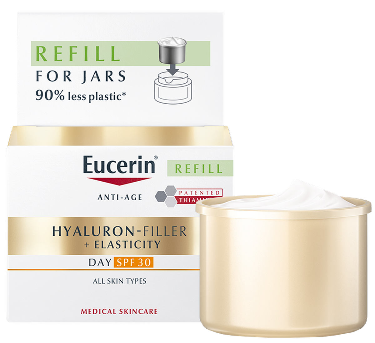 EUCERIN Hyaluron Filler + Elasticity, SPF 30, Refill veido kremas, 50 ...