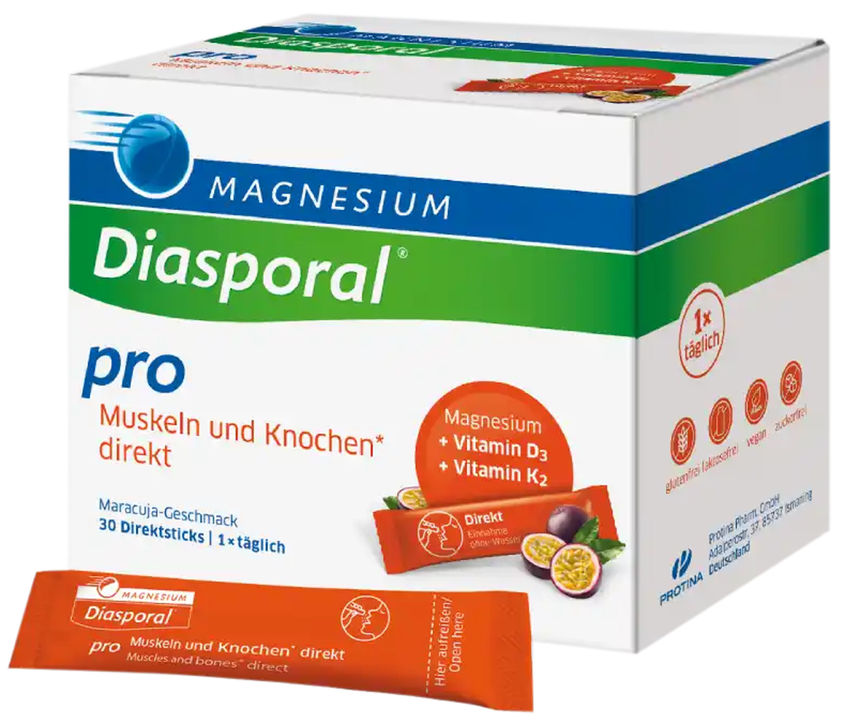 MAGNESIUM Diasporal Pro D3+K2 direkt paketėliai, 30 vnt. | Moonmart.lt