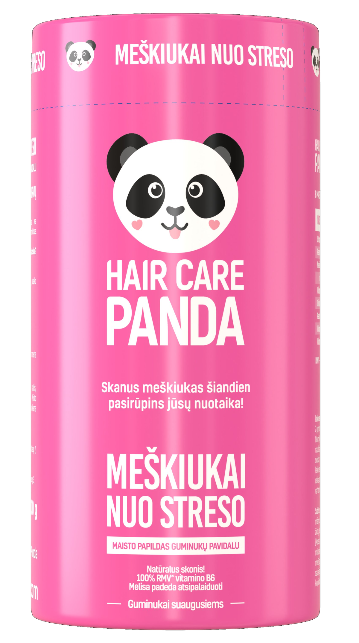 HAIR CARE PANDA Meškiukai nuo streso kramtomosios pastilės, 60 vnt ...