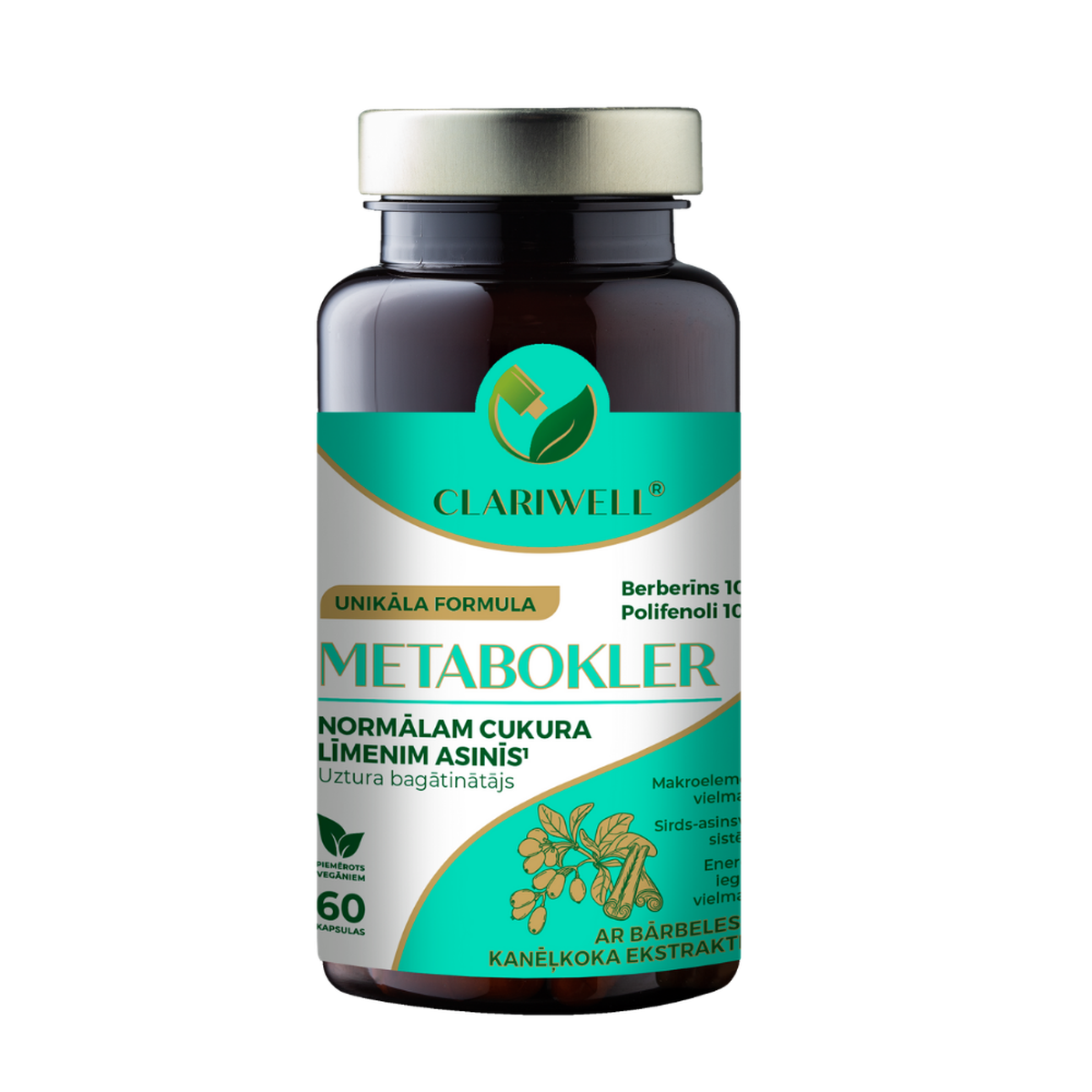 CLARIWELL Metabokler normaliam cukraus kiekiui kraujyje kapsulės, 60 ...
