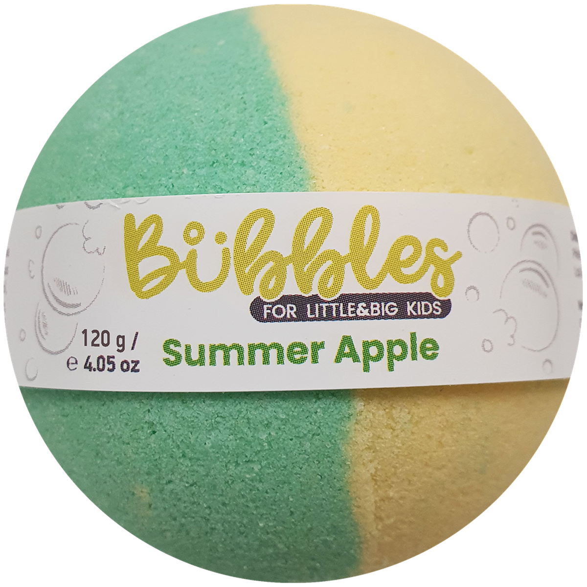 BUBBLES SUMMER APPLE vonios burbulas, 120 g | Moonmart.lt