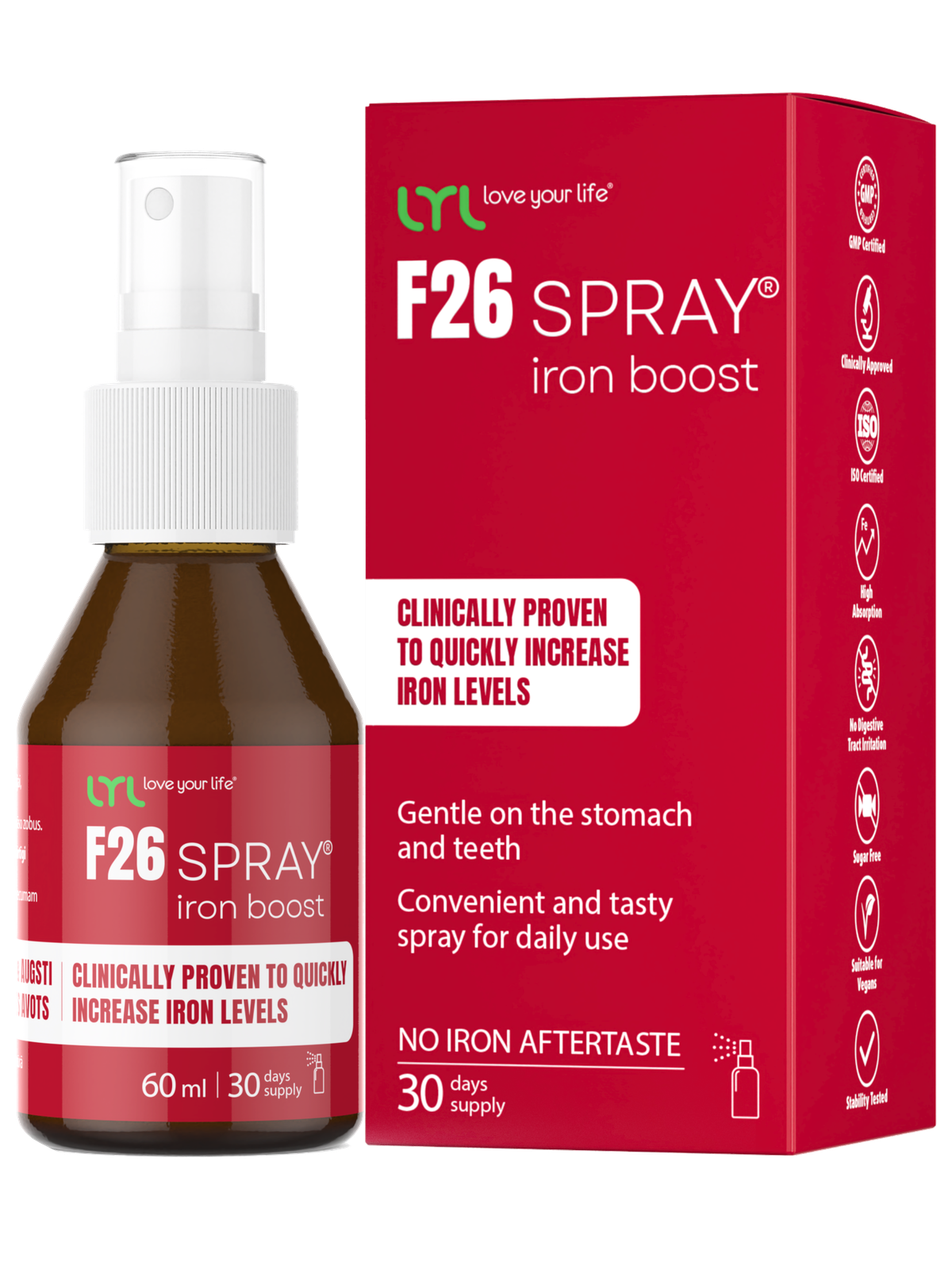 LYL F26 SPRAY iron boost purškalas, 60 ml | Moonmart.lt