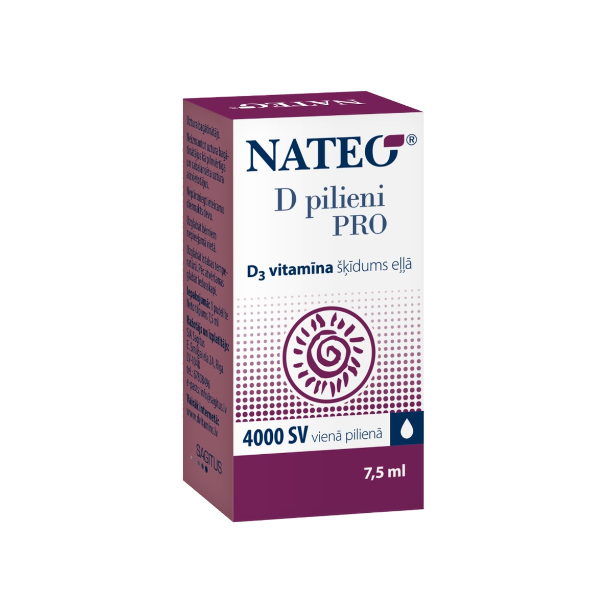 NATEO Pro 4000 IU vitamino D lašai, 7.5 ml | Moonmart.lt