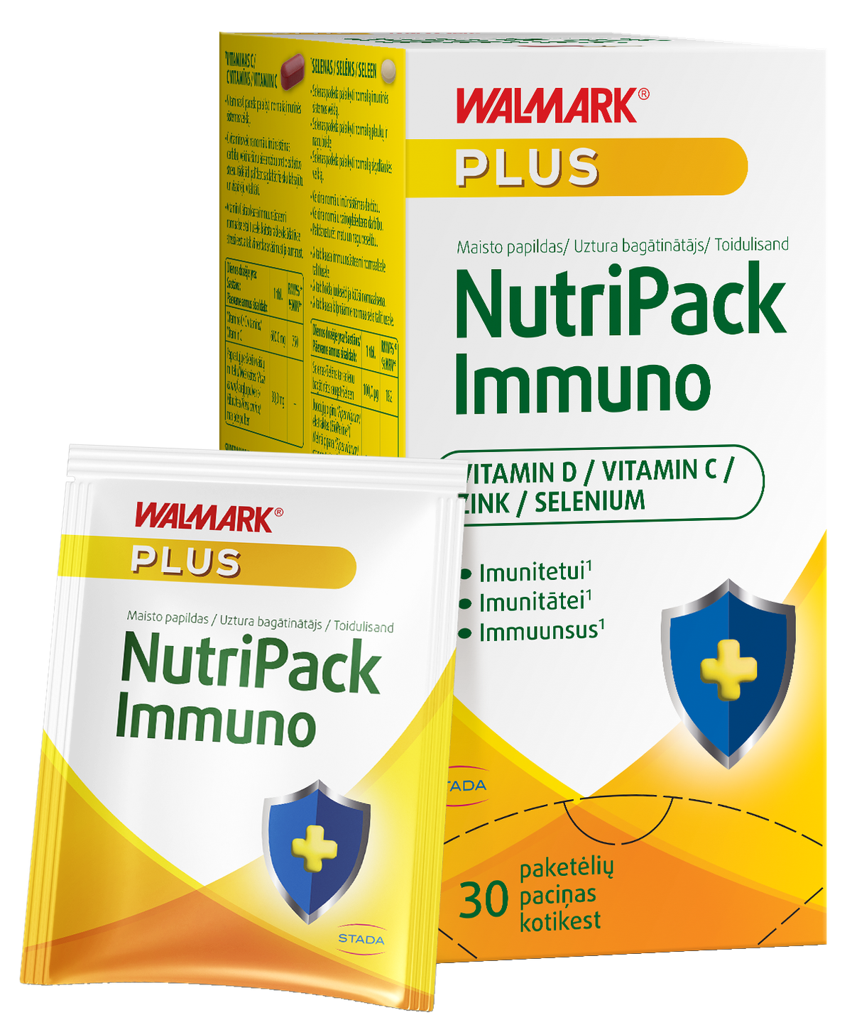 WALMARK NutriPack Immuno, vitaminų ir mineralų paketėliai, 30 vnt ...
