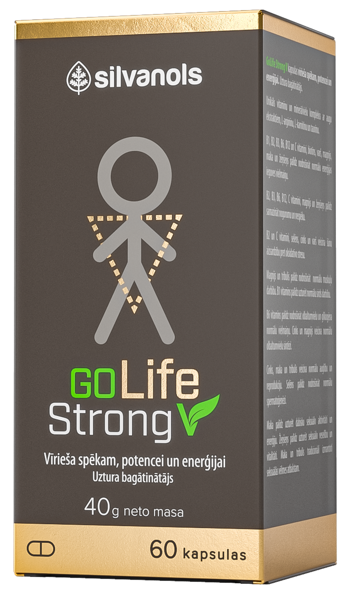 SILVANOLS GoLife Strong, energijai ir imunitetui palaikyti kapsulės, 60 ...